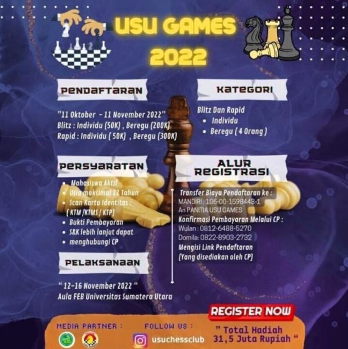 USU GAMES CHESS COMPETITION 2022 - Fakultas Ilmu Komputer | Universitas Brawijaya