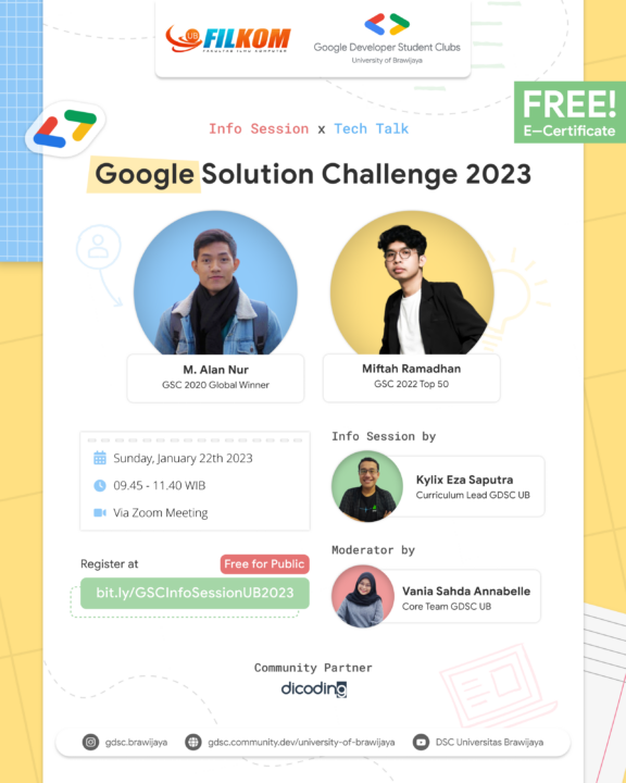 Info Session x Tech Talk: Google Solution Challenge 2023 - Fakultas Ilmu Komputer | Universitas ...