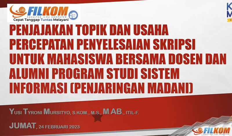Penjajakan Topik Dan Usaha Percepatan Penyelesaian Skripsi Untuk Mahasiswa Bersama Dosen Prodi ...