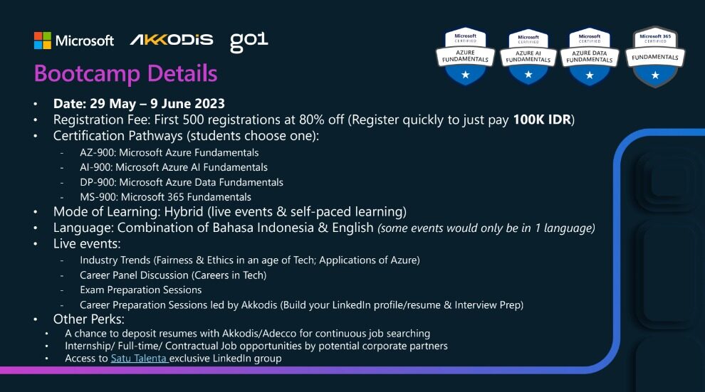 Skills & Certification Bootcamp Dari Akkodis x Microsoft Indonesia - Fakultas Ilmu Komputer ...