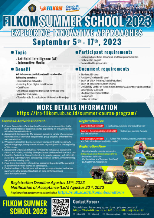 FILKOM Summer School 2023 - Fakultas Ilmu Komputer | Universitas Brawijaya