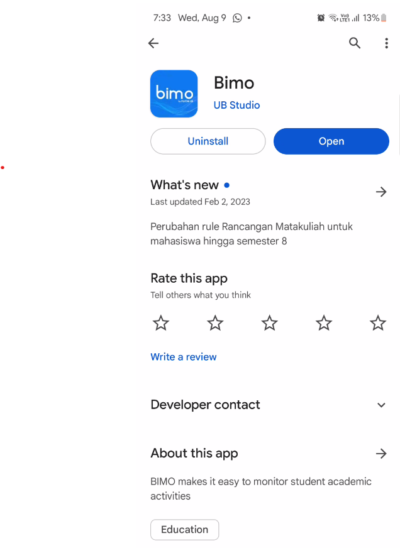 Aplikasi BIMO - Fakultas Ilmu Komputer | Universitas Brawijaya