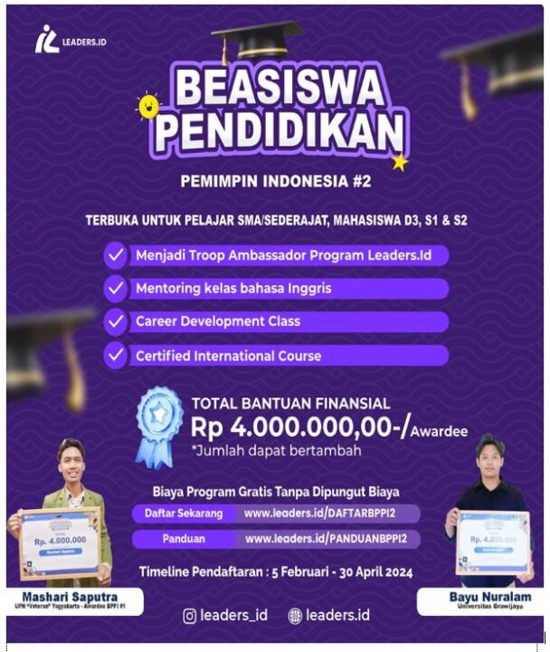 Kabar Beasiswa - Edisi Bulan April 2024 - Fakultas Ilmu Komputer | Universitas Brawijaya