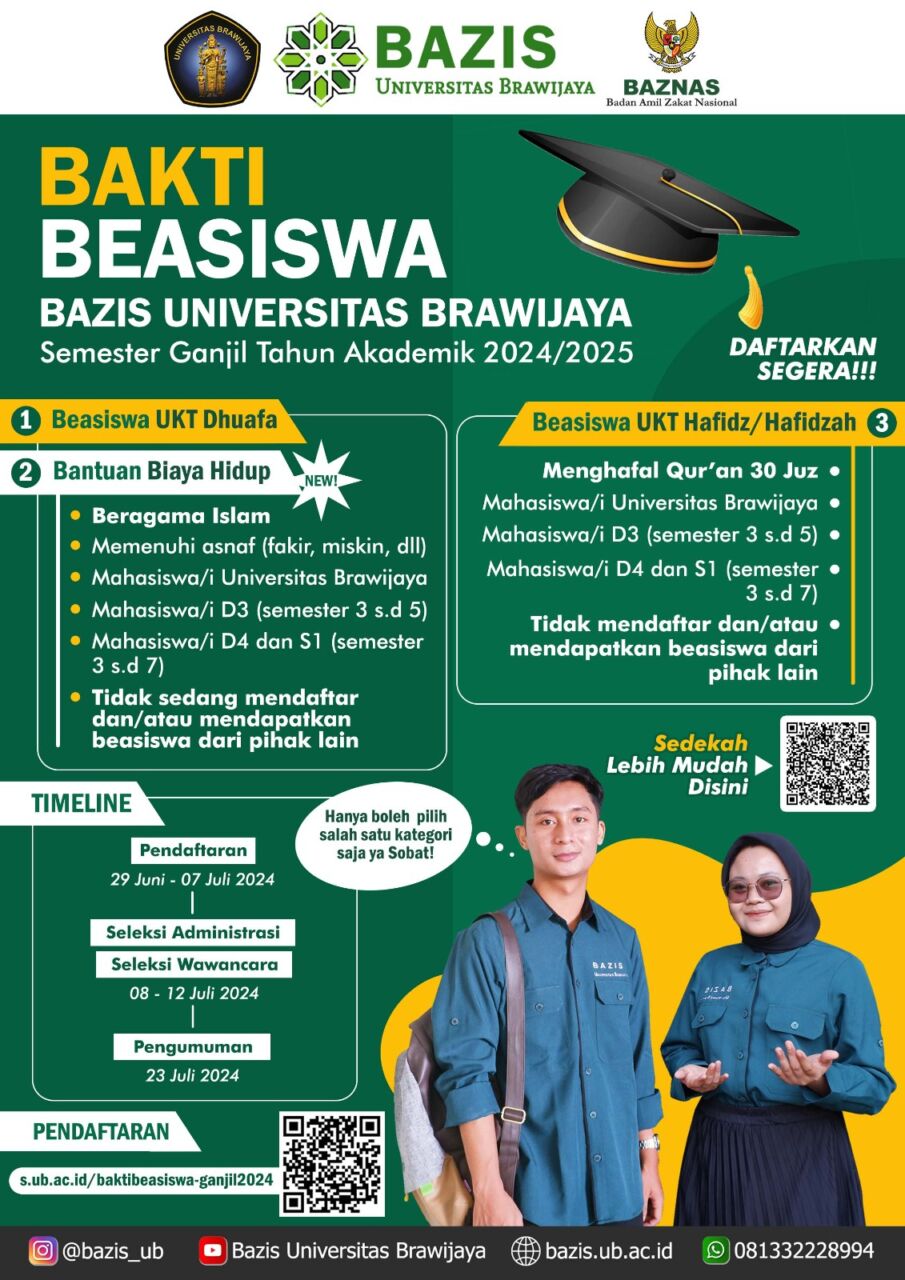 Pendaftaran Bakti Beasiswa BAZIS UB Semester Ganjil TA. 2024/2025 - Fakultas Ilmu Komputer ...