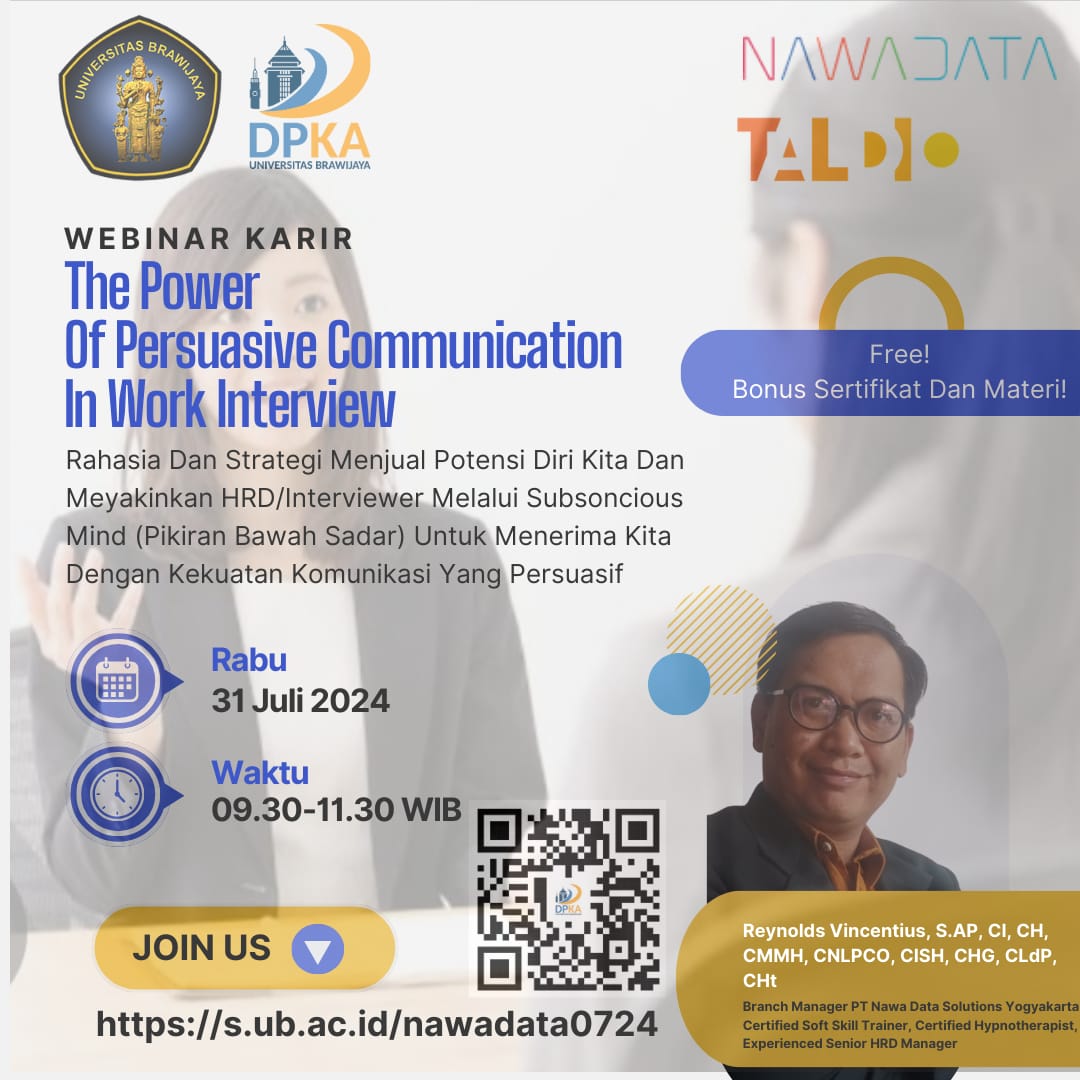 Webinar Pembekalan Karir oleh DPAK UB - Fakultas Ilmu Komputer | Universitas Brawijaya