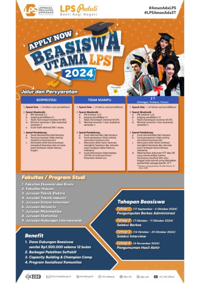 Beasiswa Utama LPS 2024 - Fakultas Ilmu Komputer | Universitas Brawijaya